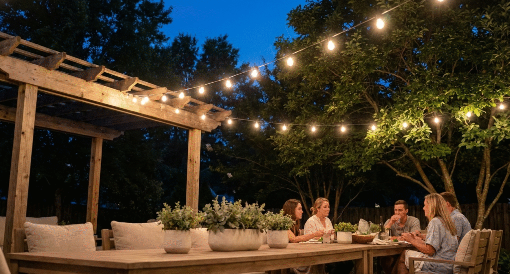 String lights for patios that stretch the night – Lapis Patios
